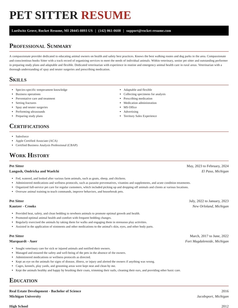 Veterinary Resumes | Rocket Resume
