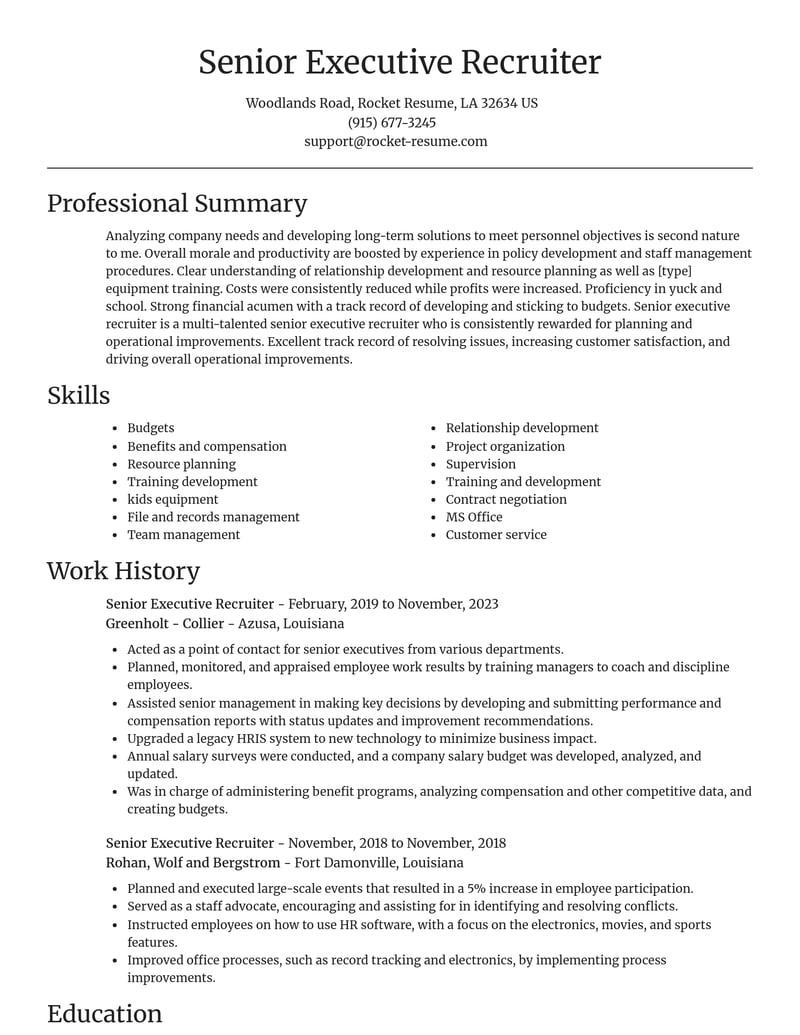 Assistant Business Manager Resumes | Rocket Resume