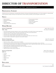 Director Of Transportation Resumes Rocket Resume