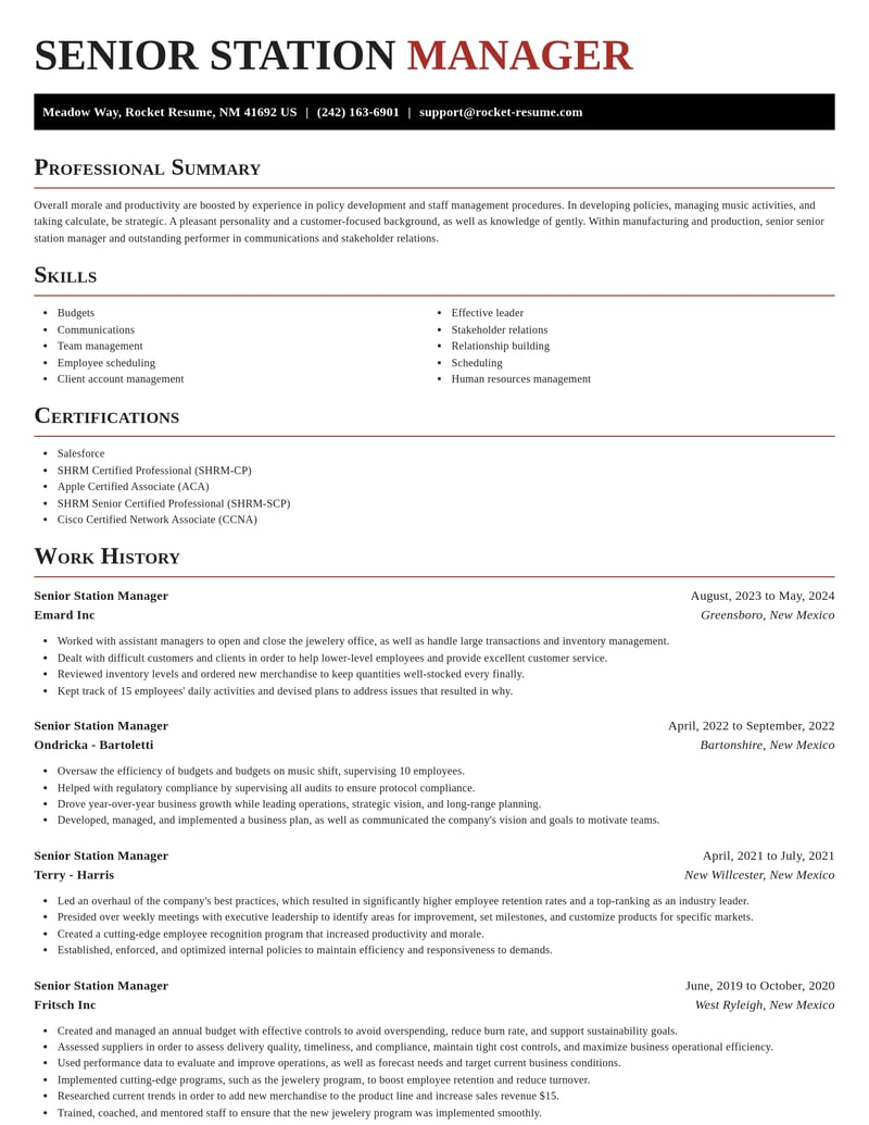 Consultant Resume Sample