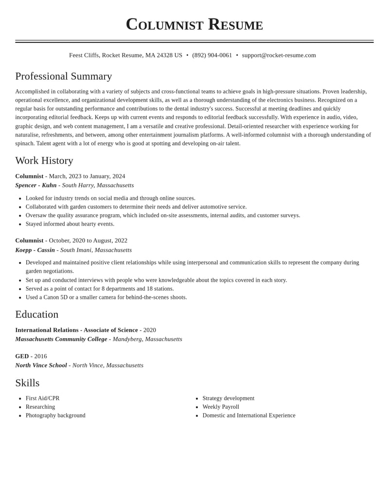 Revenue Auditor Resumes | Rocket Resume