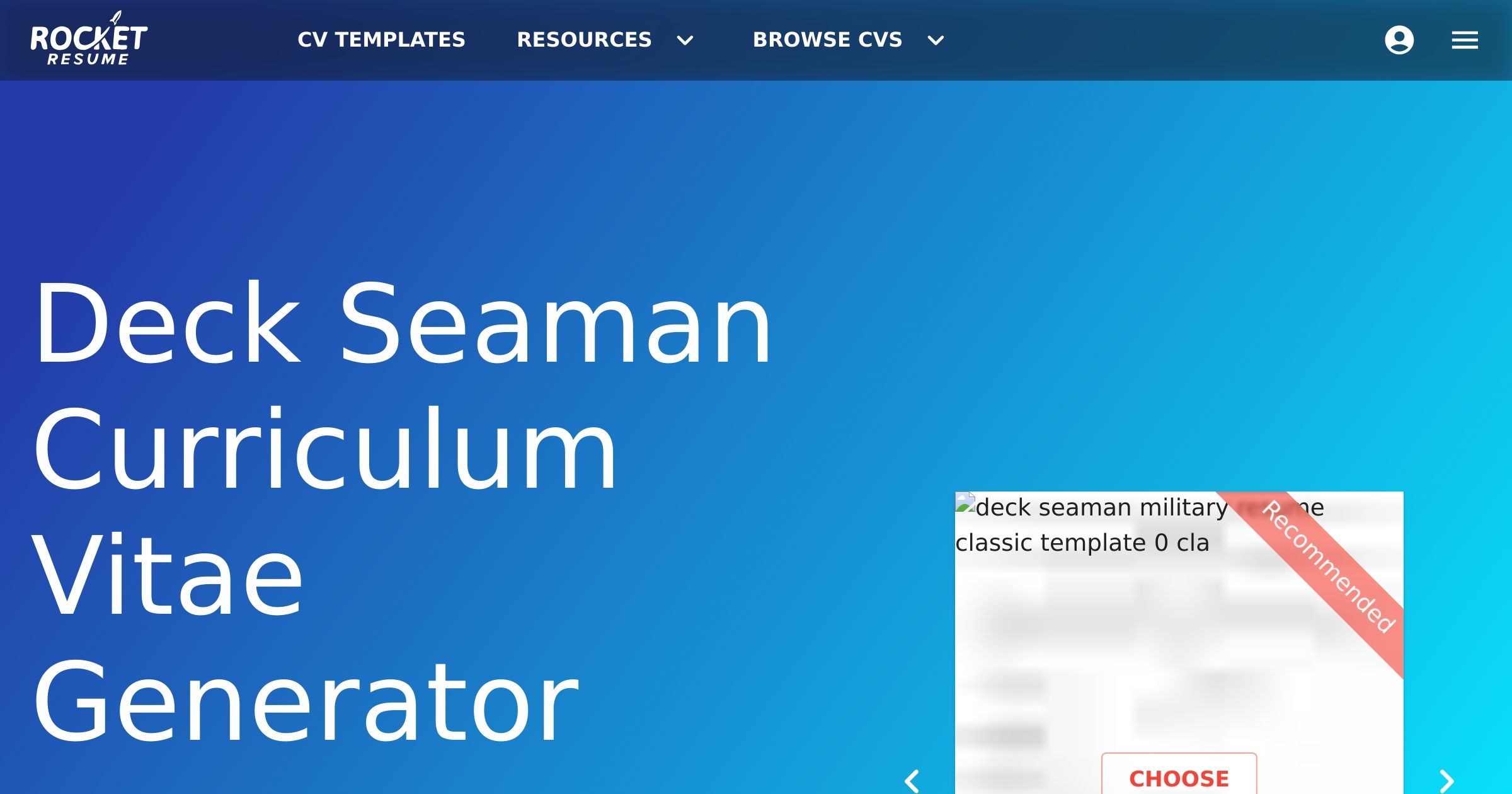 Deck Seaman CV Generator | Rocket Resume