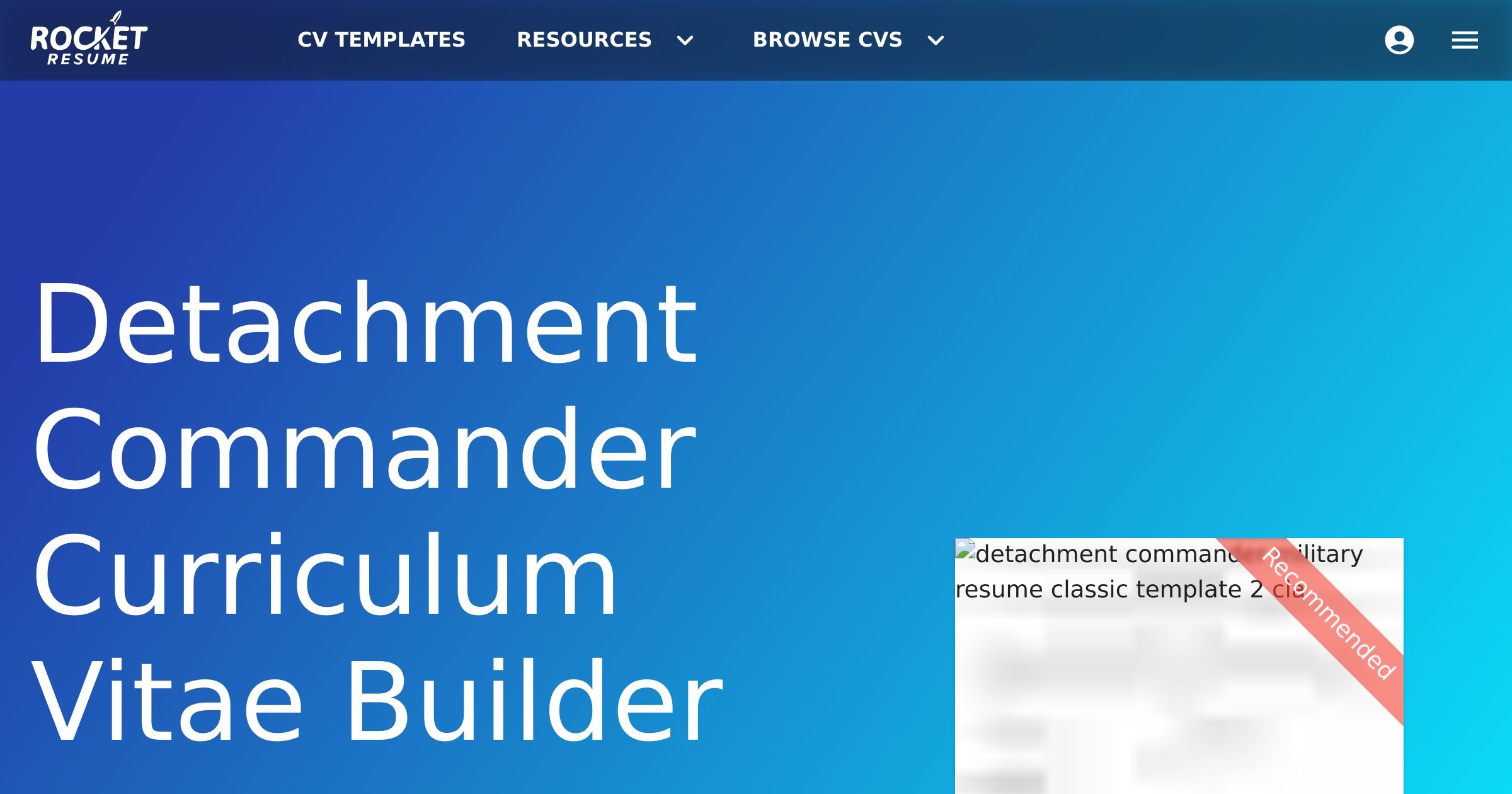 Detachment Commander CV Builder | Rocket Resume