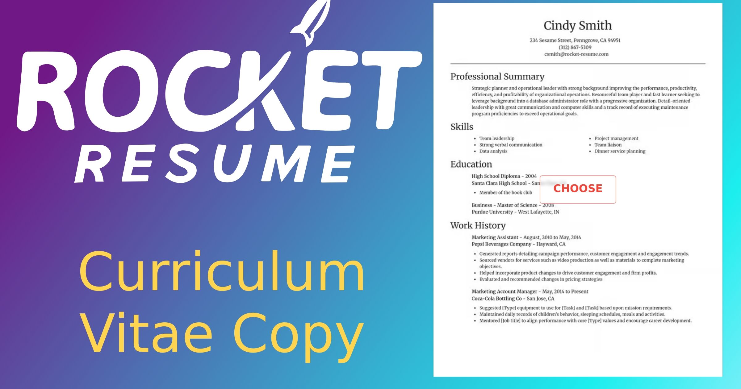 Build Your CV, Free Templates & Examples | Rocket Resume