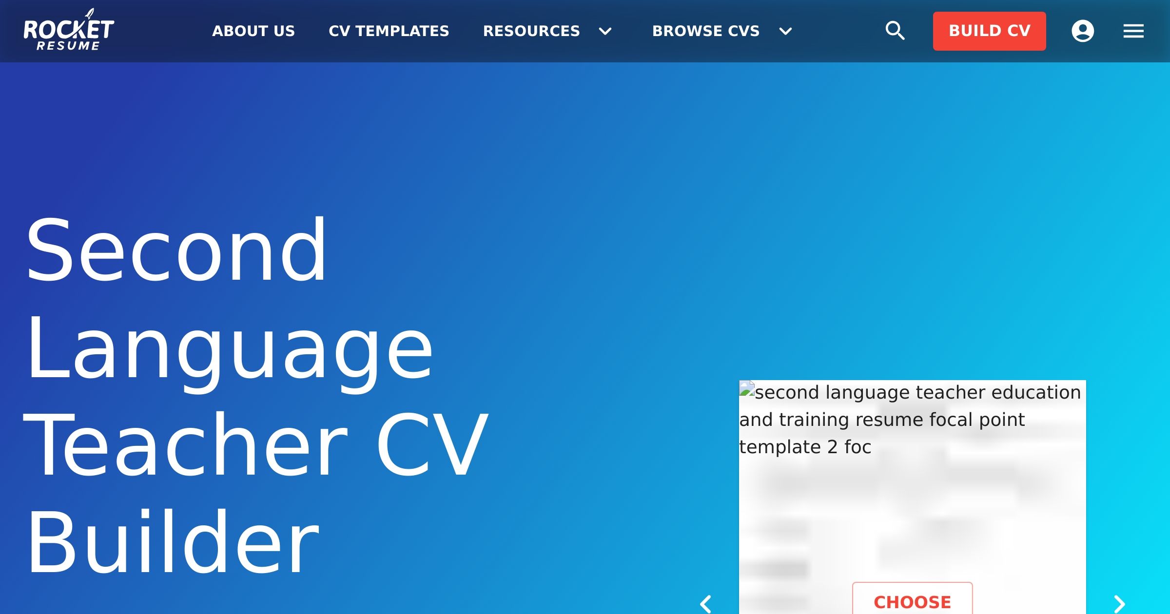 Second Language Teacher CV Builder | Rocket Resume