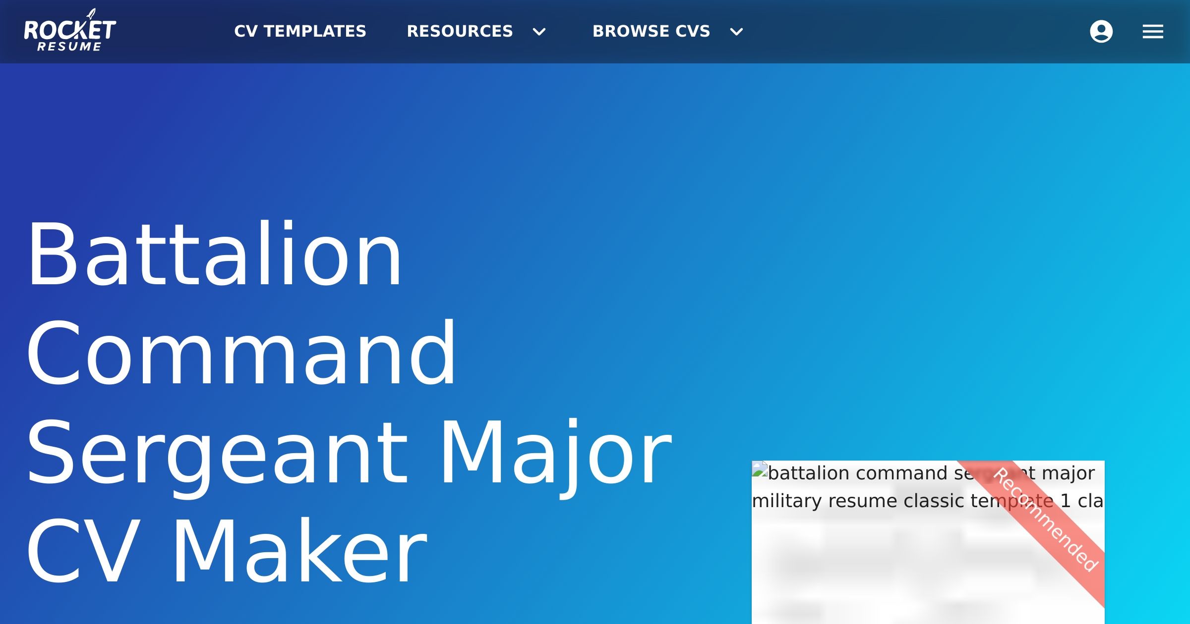 Battalion Command Sergeant Major CV Maker | Rocket Resume