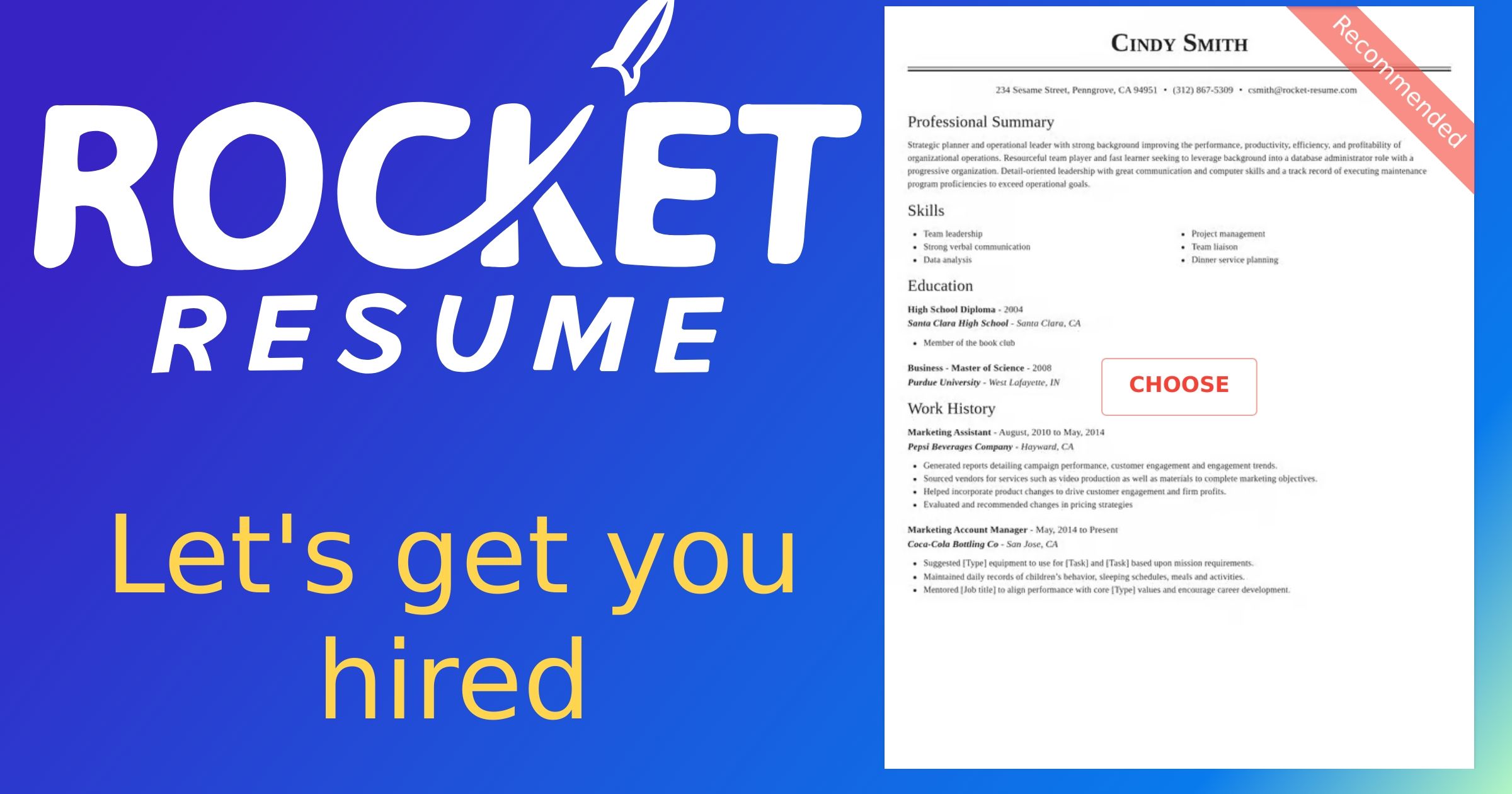 Sports Program Coordinator CV Builder | Rocket Resume