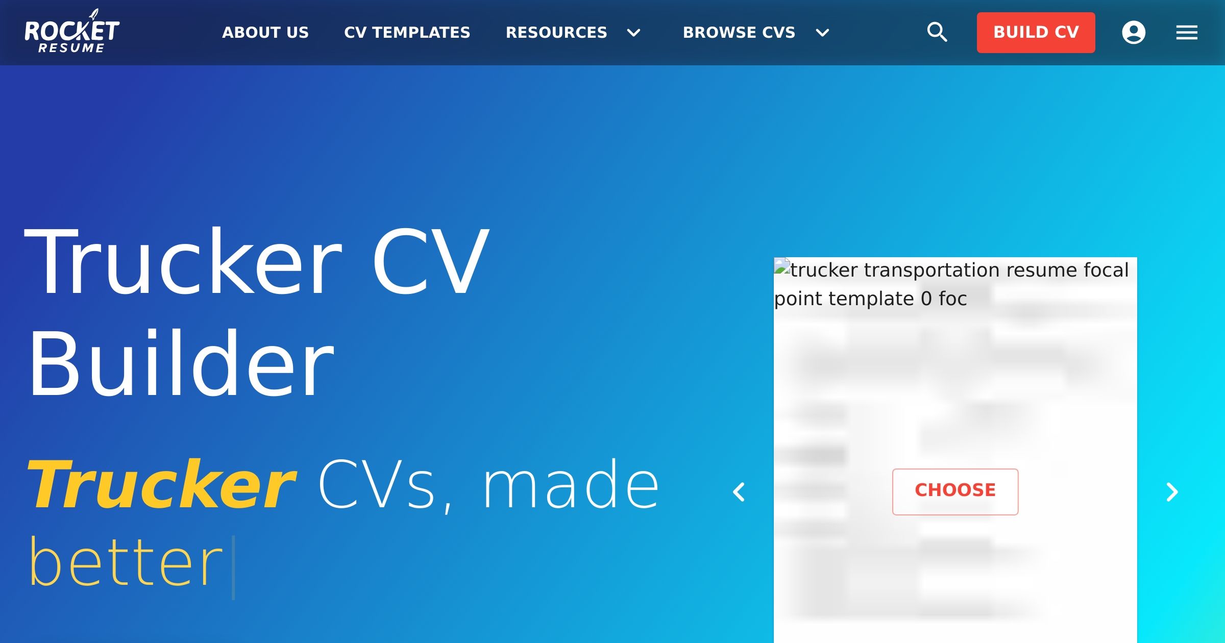 Trucker CV Builder | Rocket Resume