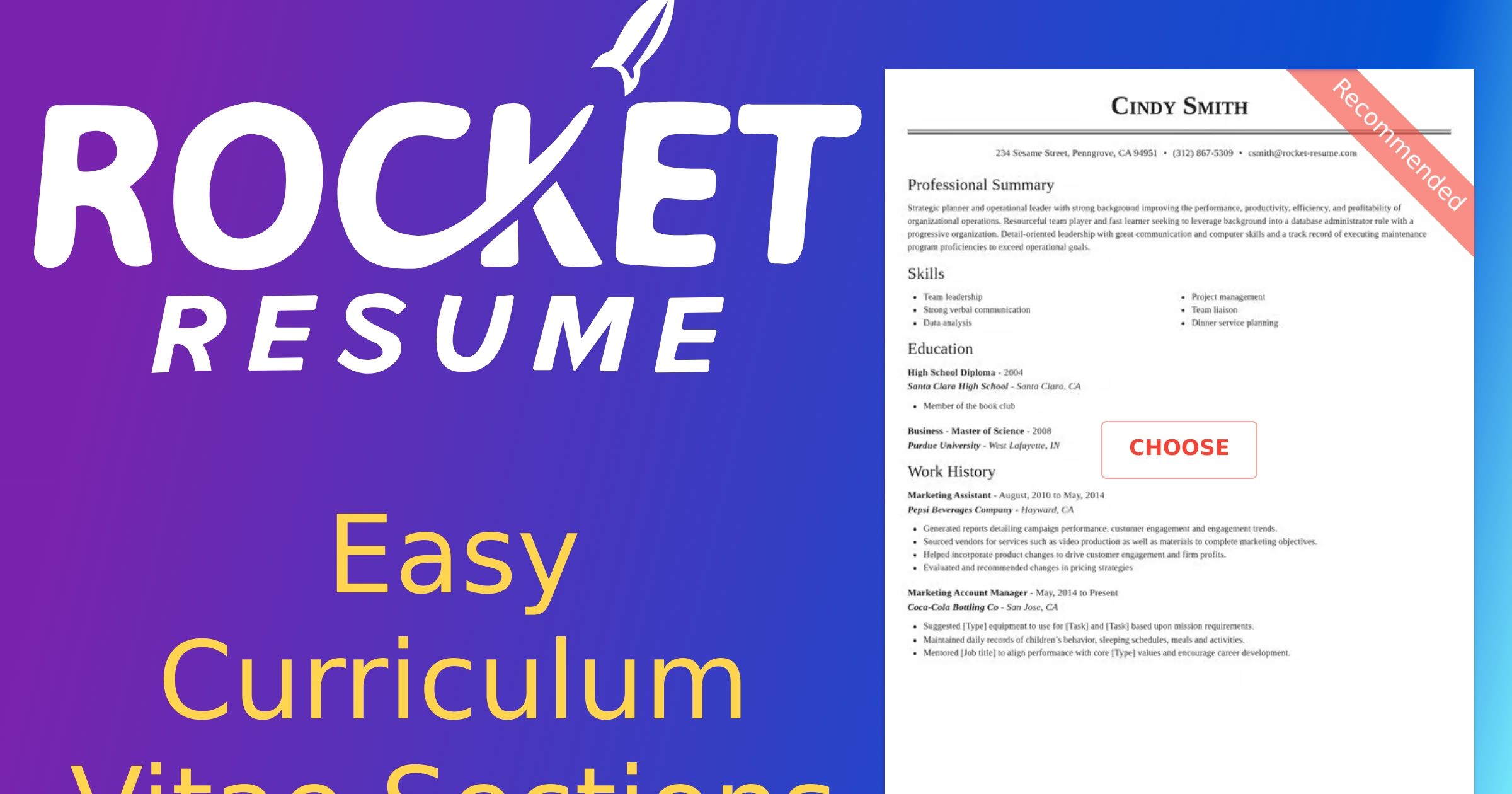 Build Your CV, Free Templates & Examples | Rocket Resume