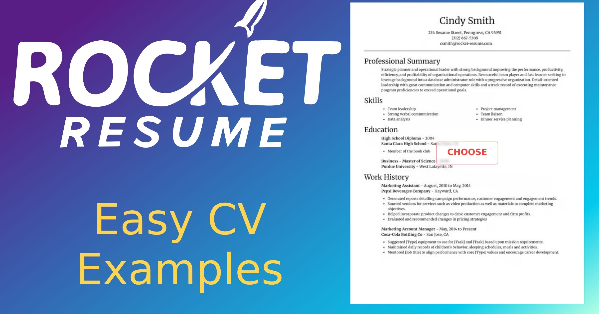 Build Your CV, Free Templates & Examples | Rocket Resume
