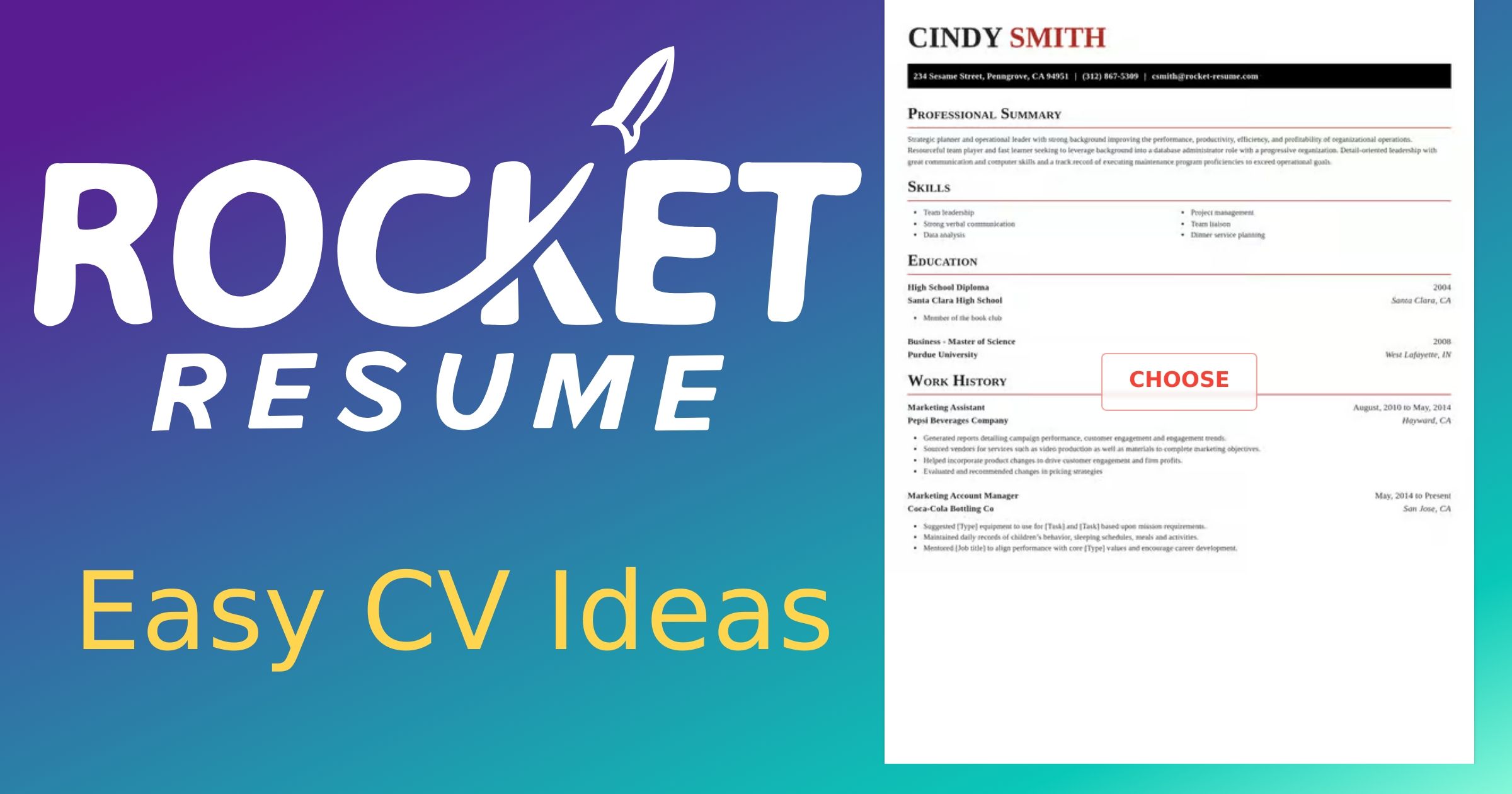 Build Your CV, Free Templates & Examples | Rocket Resume