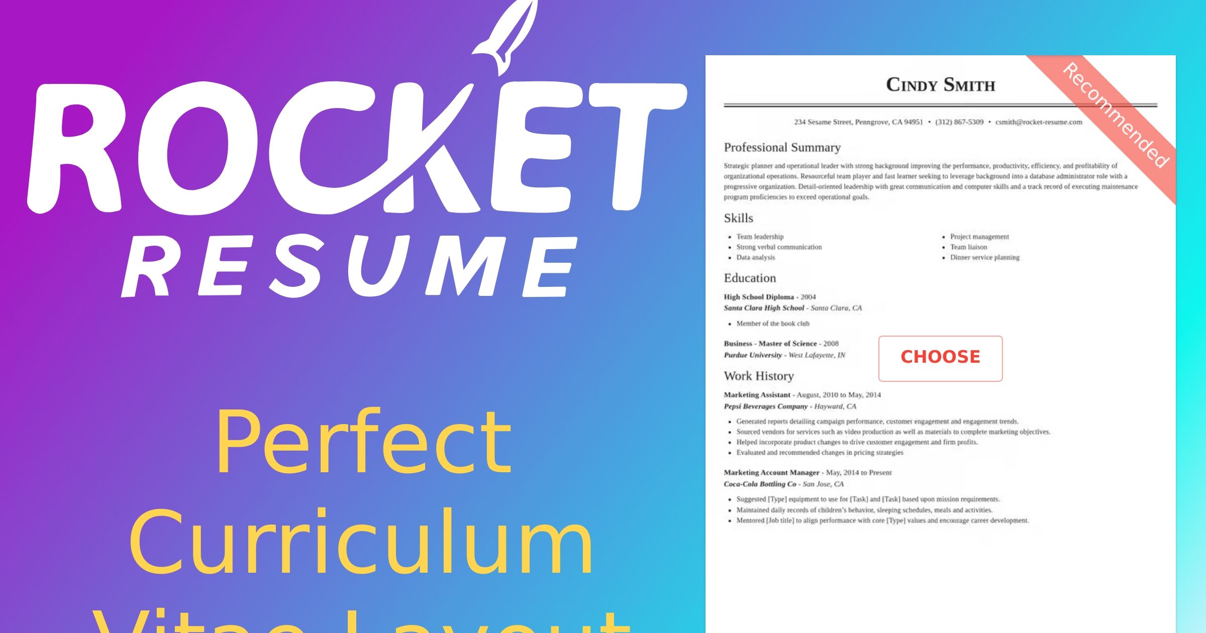 Build Your CV, Free Templates & Examples | Rocket Resume
