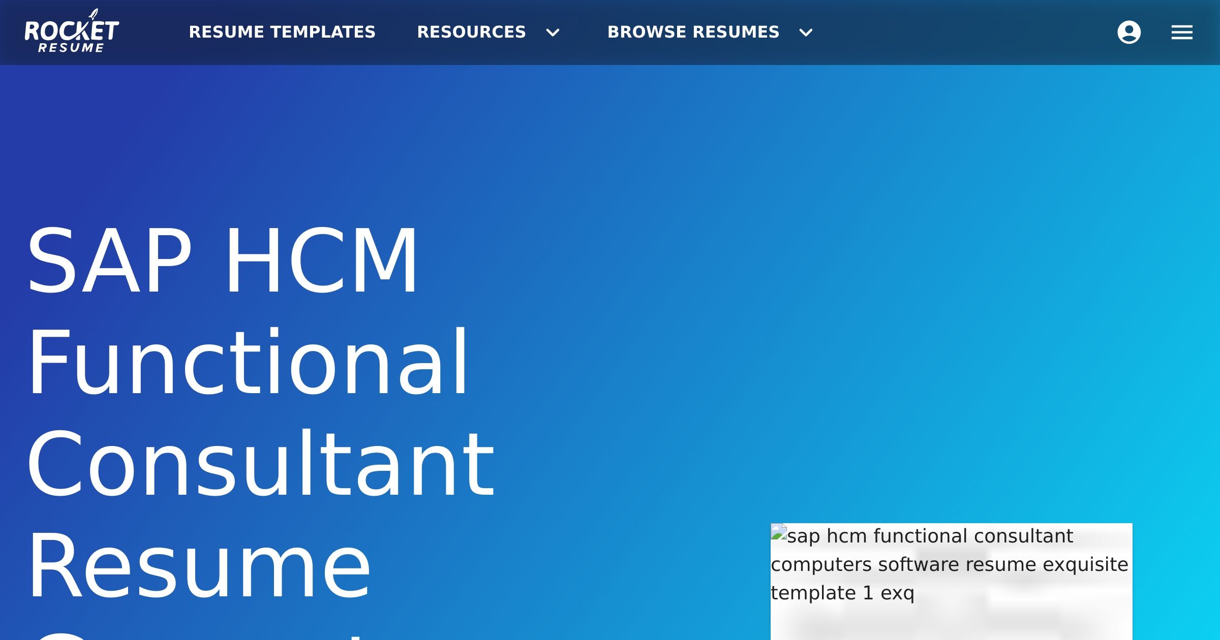 SAP HCM Functional Consultant Resume Generator | Rocket Resume