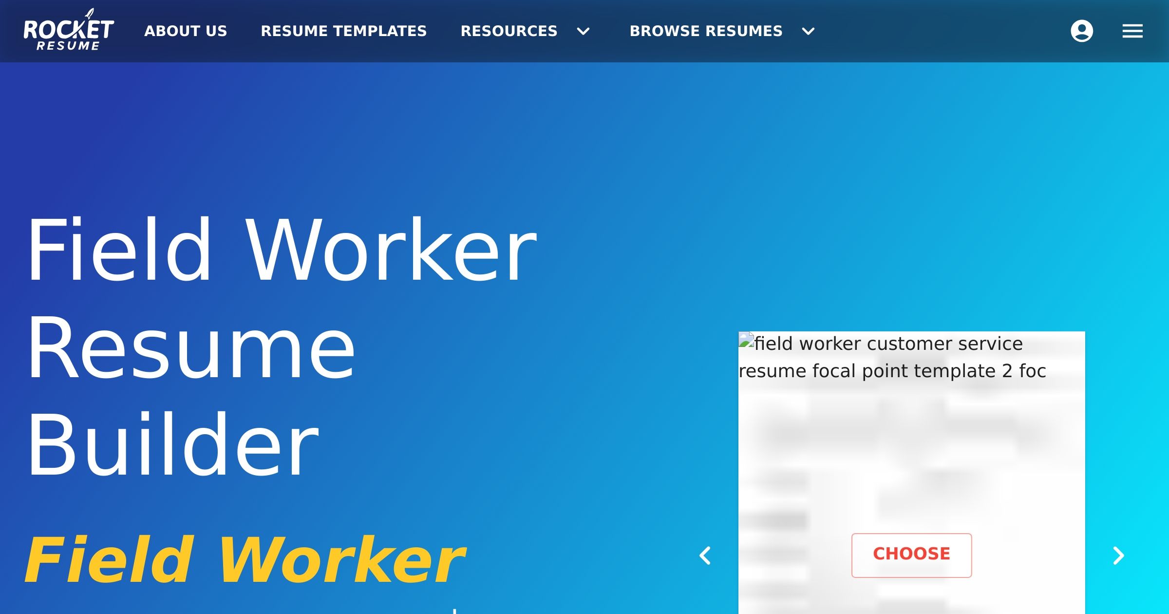 Field Worker Resume Builder | Rocket Resume