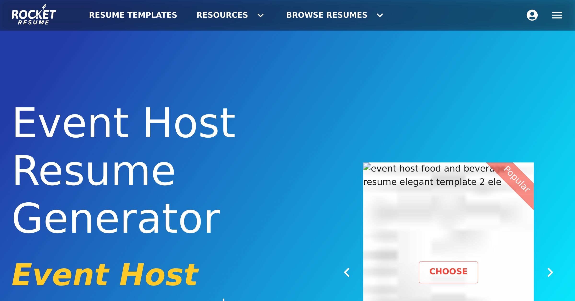 Event Host Resume Generator | Rocket Resume