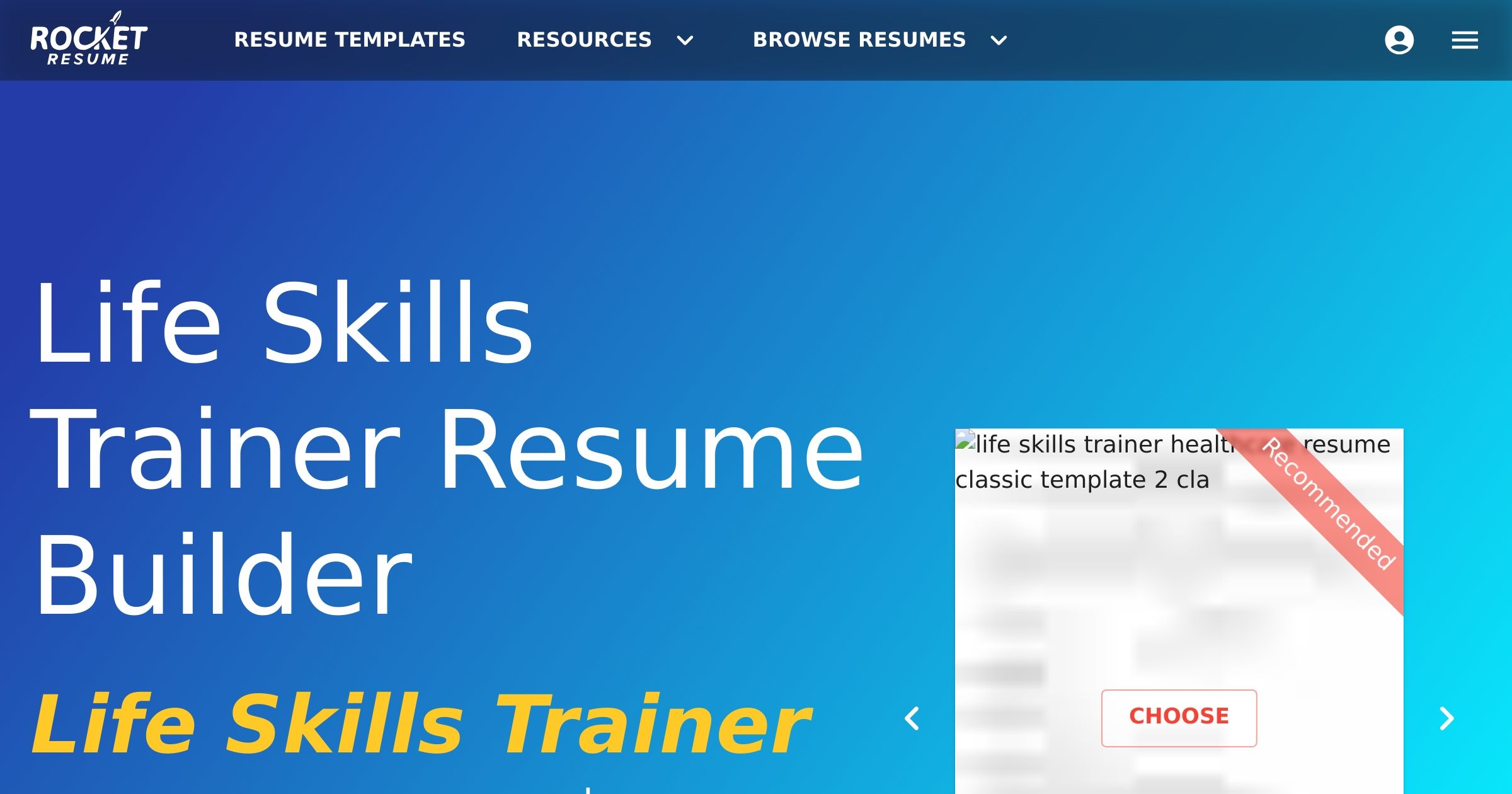 Life Skills Trainer Resume Builder | Rocket Resume