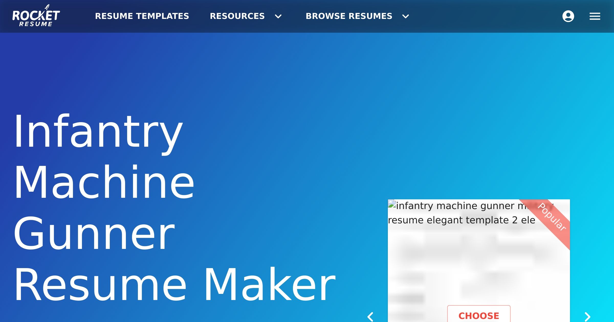 Infantry Machine Gunner Resume Maker | Rocket Resume