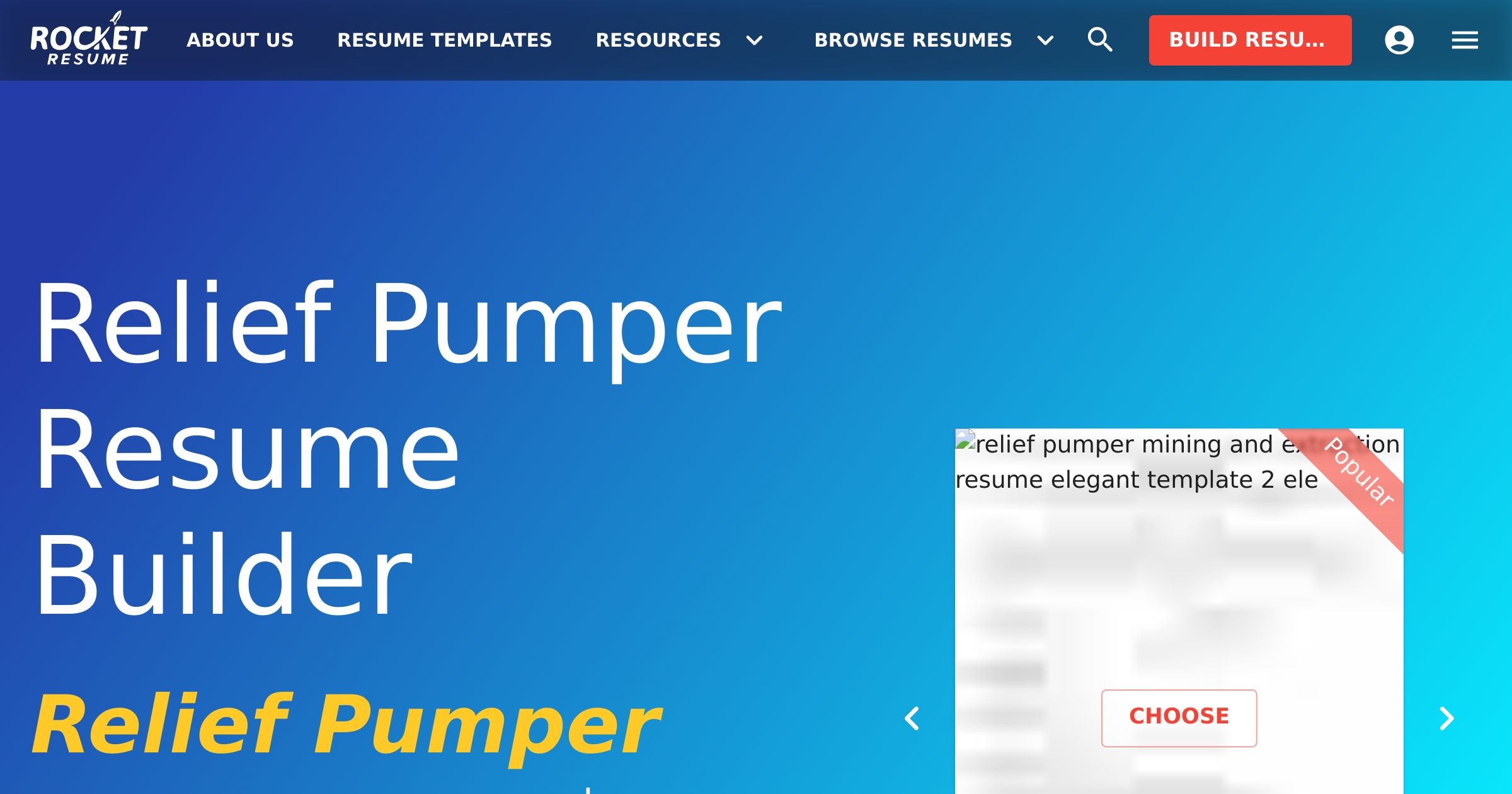 Relief Pumper Resume Builder | Rocket Resume