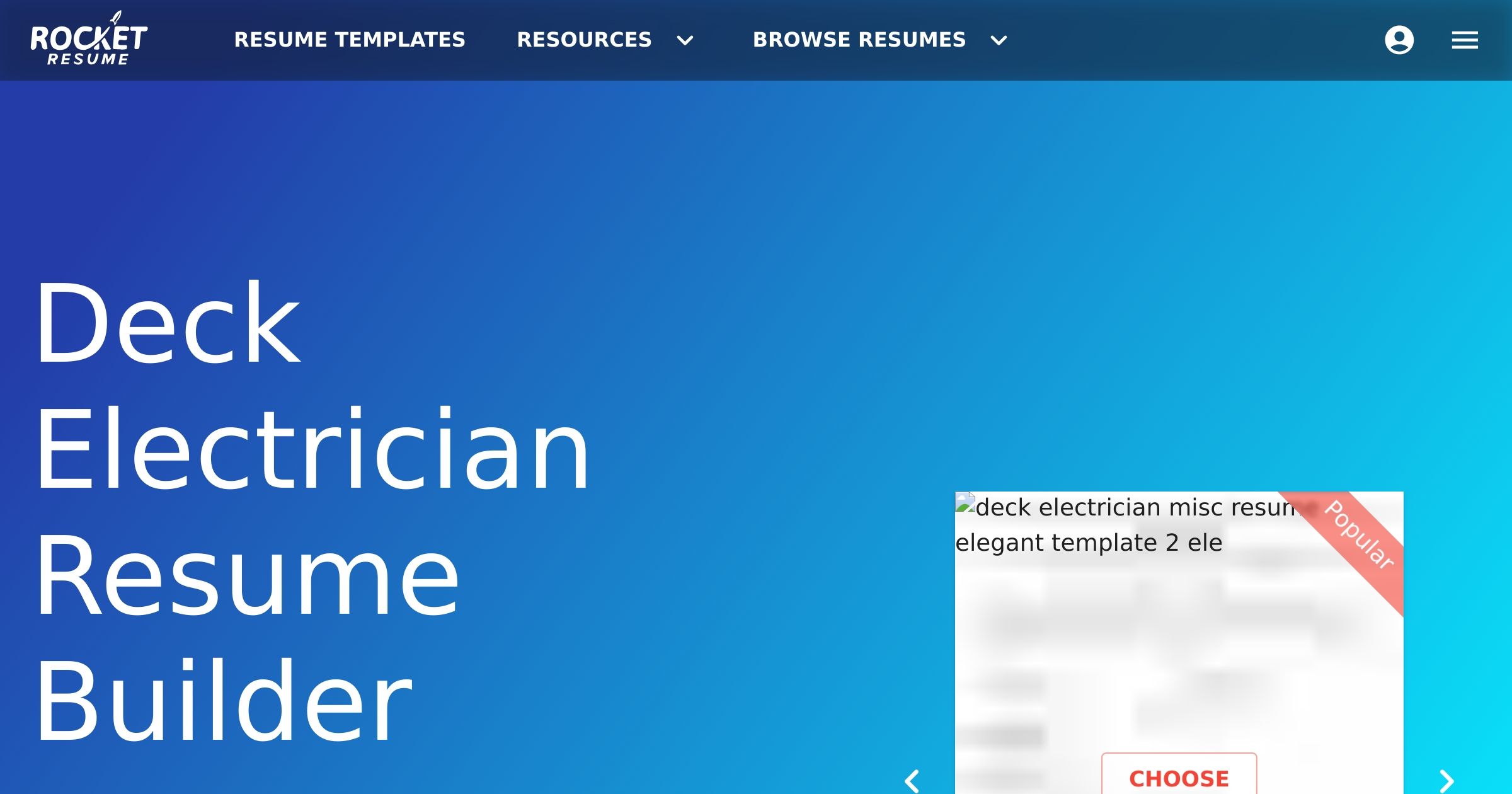 Deck Electrician Resume Builder | Rocket Resume
