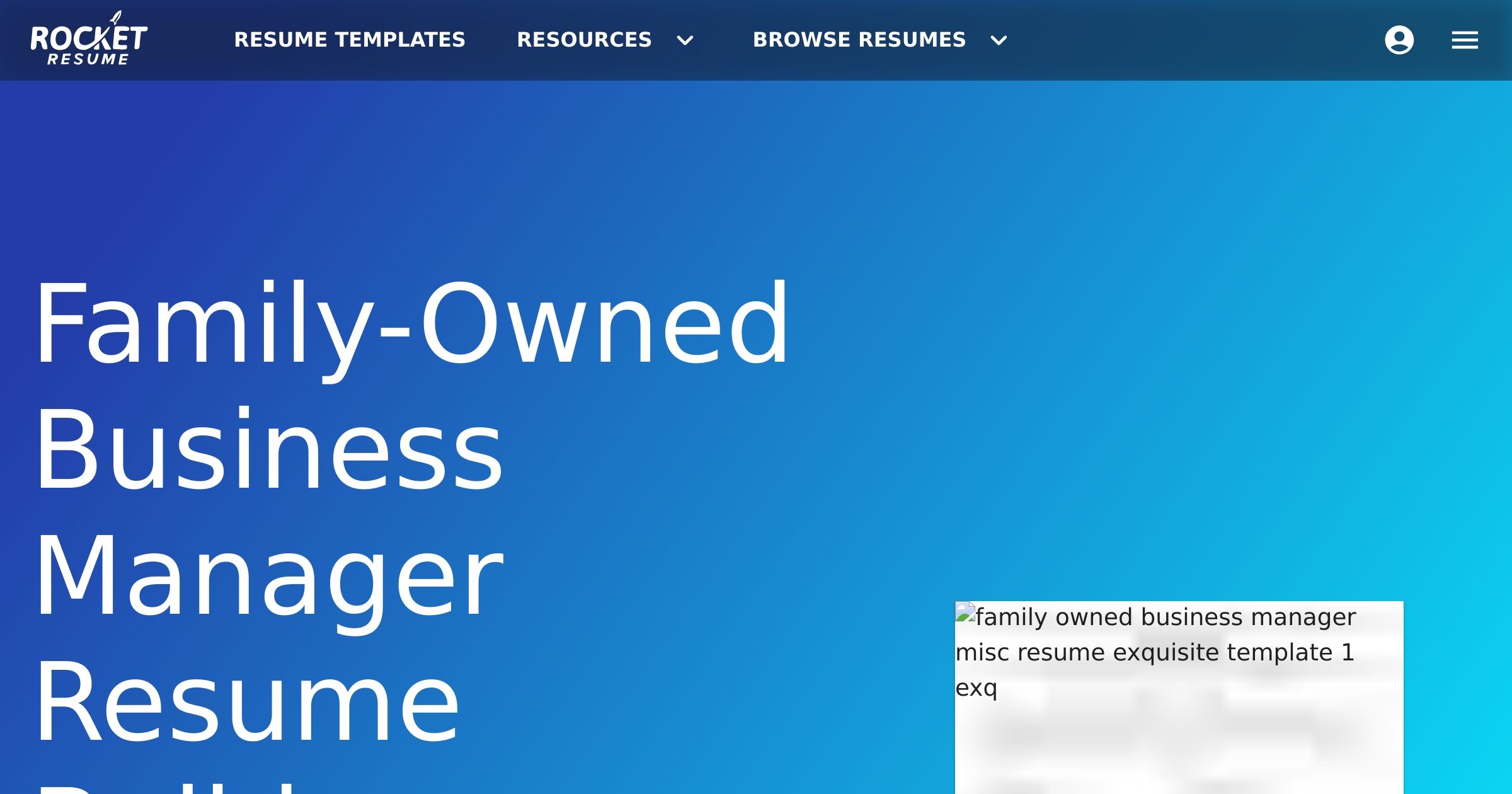 Family-Owned Business Manager Resume Builder | Rocket Resume