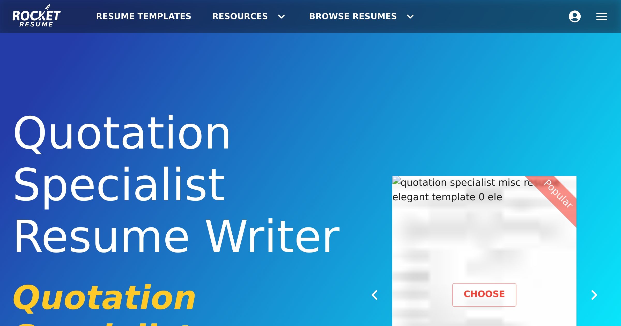 Quotation Specialist Resume Writer | Rocket Resume