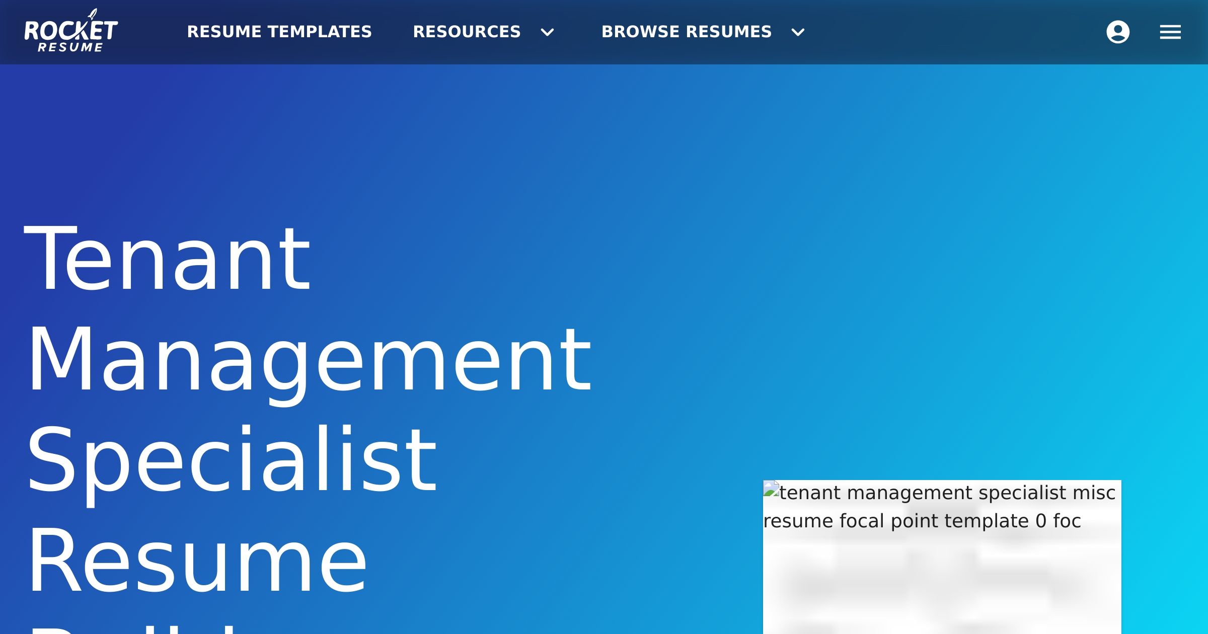 Tenant Management Specialist Resume Builder | Rocket Resume