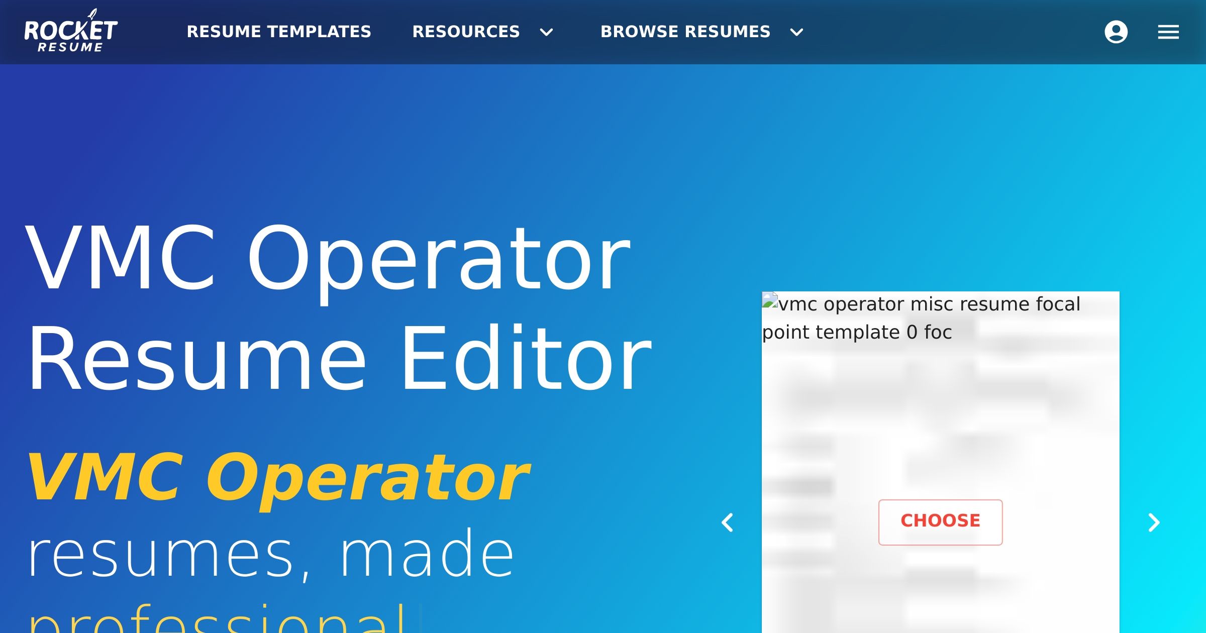 VMC Operator Resume Editor | Rocket Resume