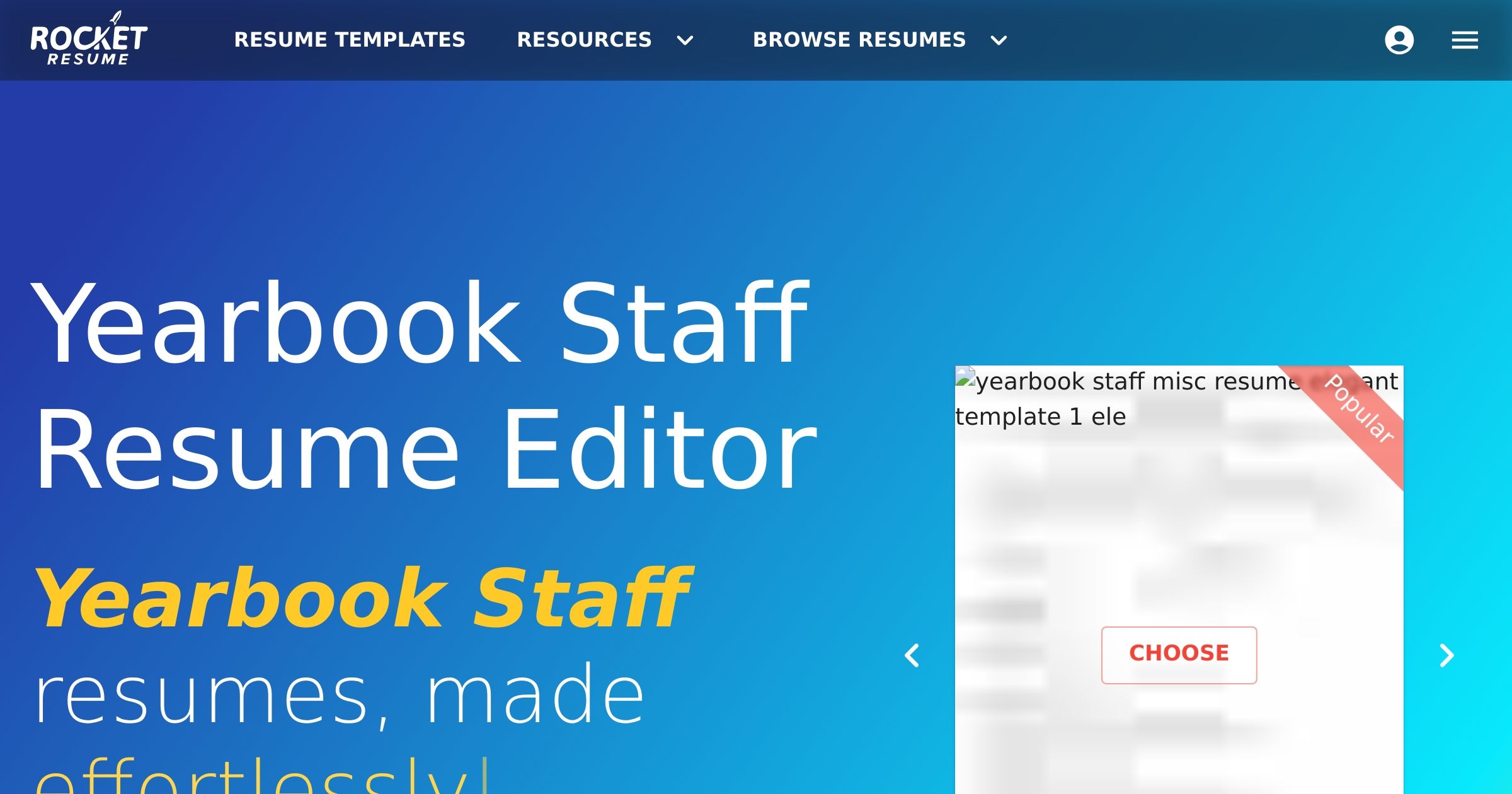 Yearbook Staff Resume Editor | Rocket Resume
