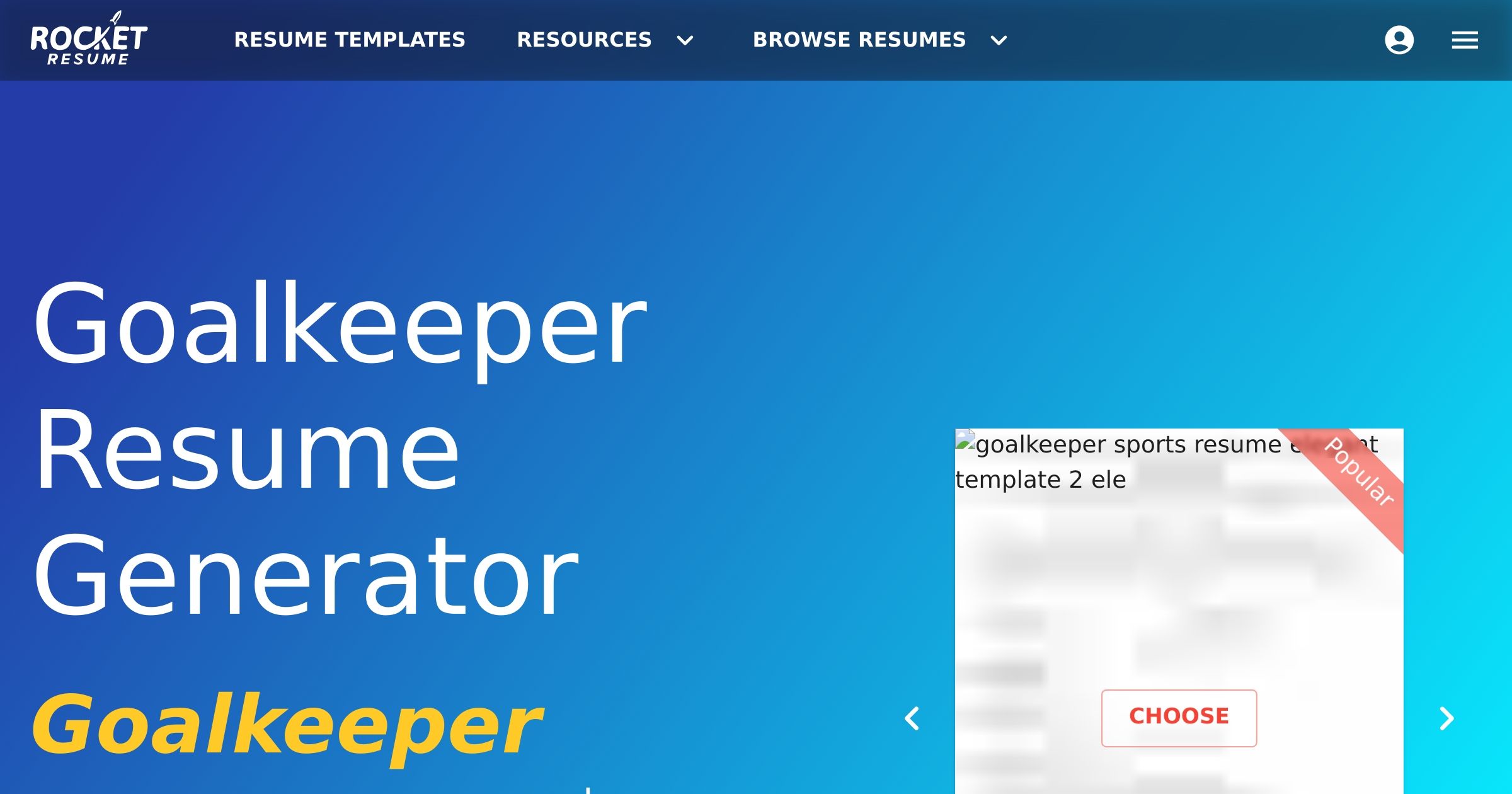 Goalkeeper Resume Generator | Rocket Resume