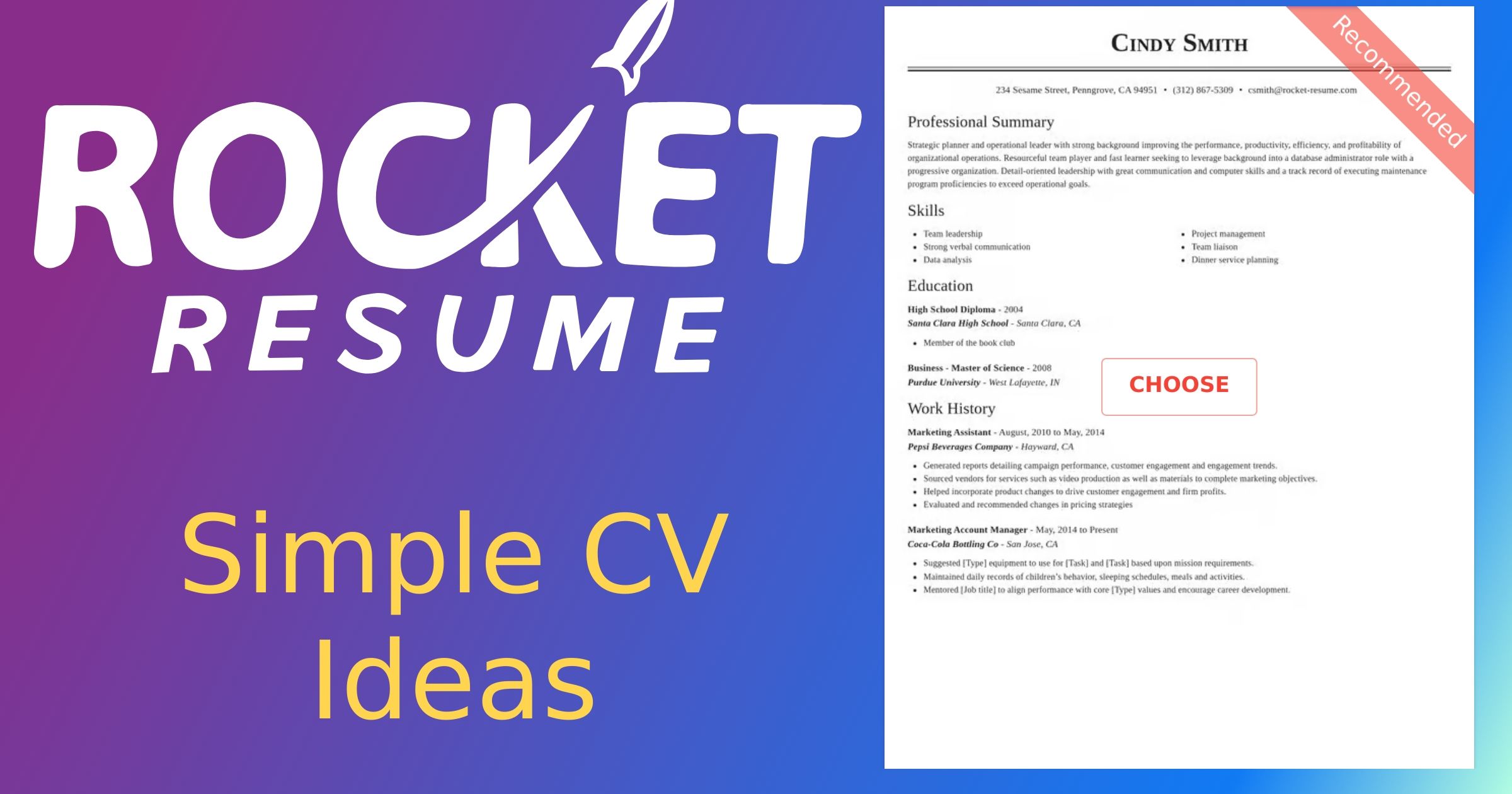 Build Your CV, Free Templates & Examples | Rocket Resume