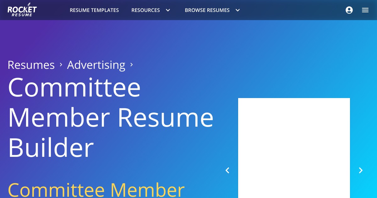Committee Member Resumes | Rocket Resume
